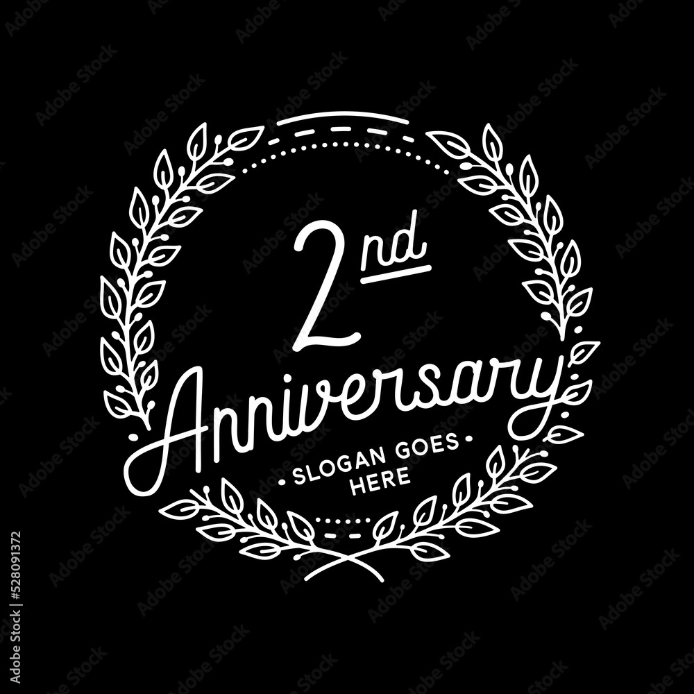 2 years anniversary celebrations design template. 2nd logo. Vector and ...