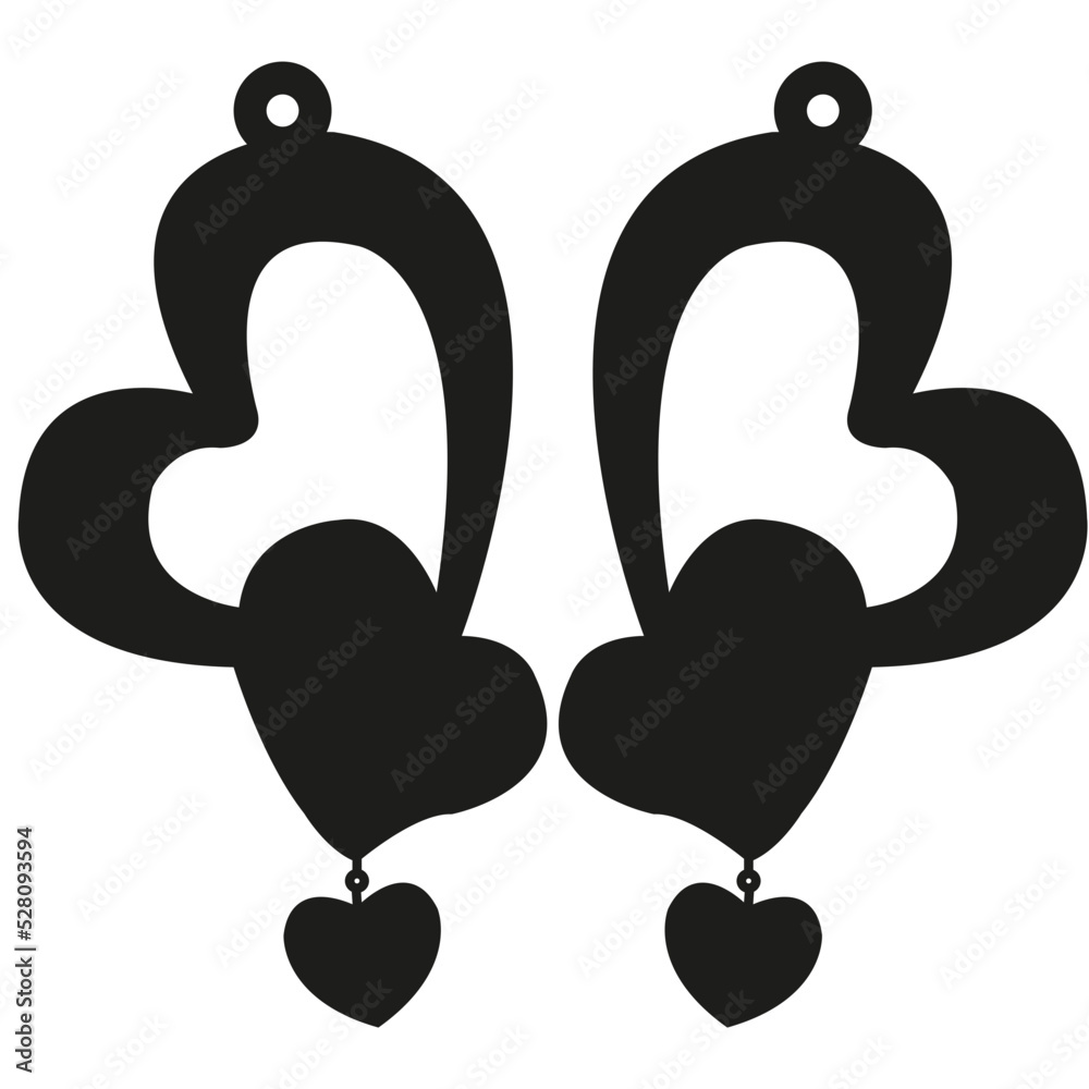 Hearts love, heart, vector, illustration, icon, symbol of earring svg ...