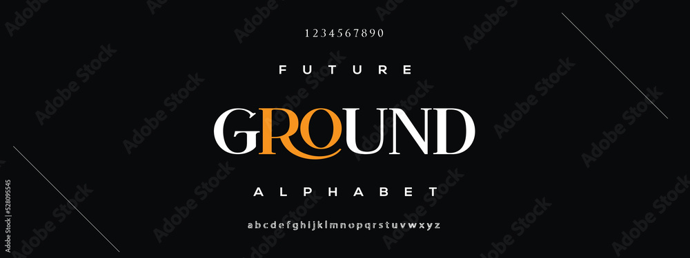 GROUND Modern Minimal Tech font style. Tech letter typeface. Luxury ...