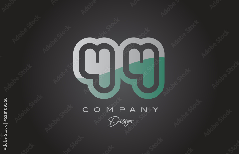 44 green grey number logo icon design. Creative template for company ...
