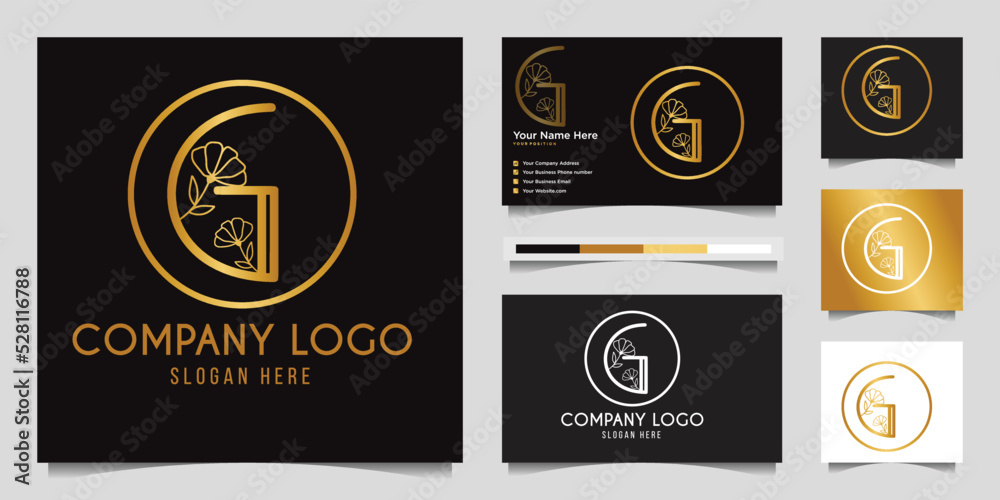 G letter fashion logo Modern and luxury style blossom flower vector for ...