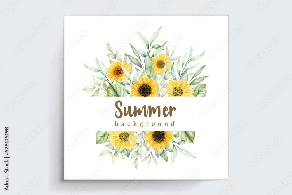 beautiful sun flower border and frame design Stock Vector | Adobe Stock