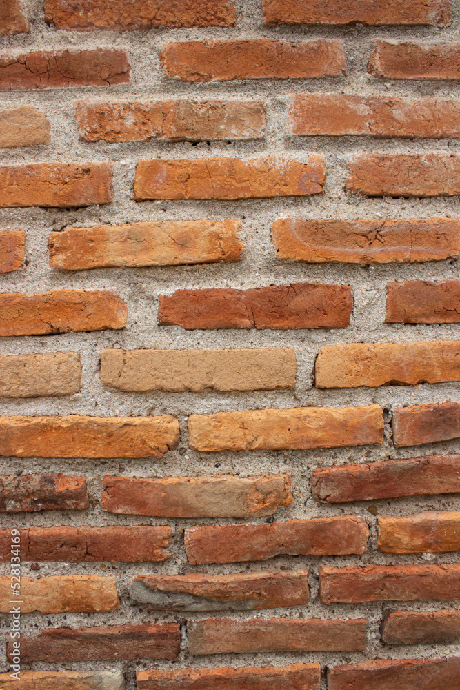 non-uniform orange brick wall texture for exterior. orange brick wall ...