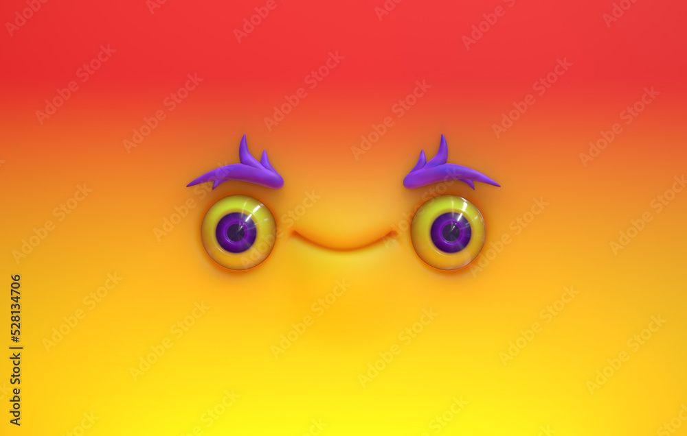 3D Faces render emote smiling mouth happy resting silly Stock ...