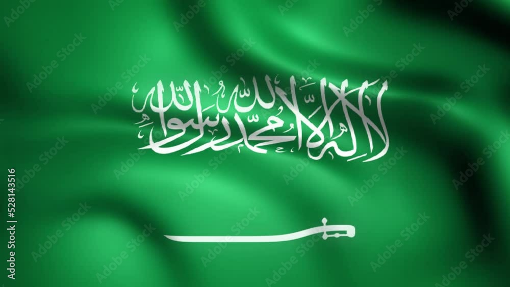 KSA flag waving animation. Saudi Arabia flag waving in the wind. National flag of Saudi Arabia ...