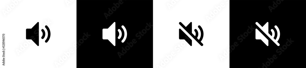 Speaker sound icon. Modern volume sound signs. Loudspeaker symbol for ...