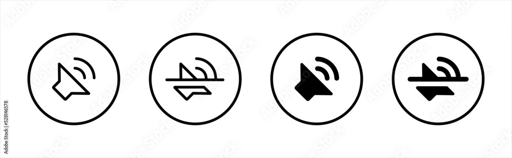 Speaker sound icon. Modern volume sound signs. Loudspeaker symbol for ...