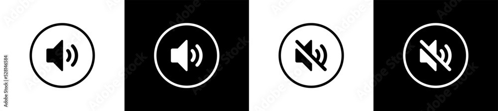 Speaker sound icon. Modern volume sound signs. Loudspeaker symbol for ...