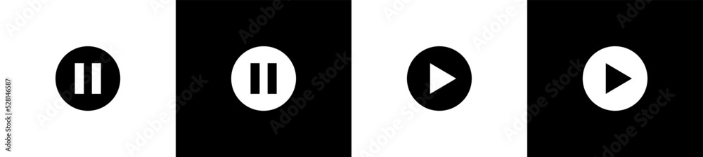 Media play pause icons or sign symbol for apps and websites. Stock ...