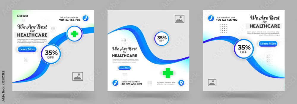 medical social media post or healthcare poster for hospital clinic ...