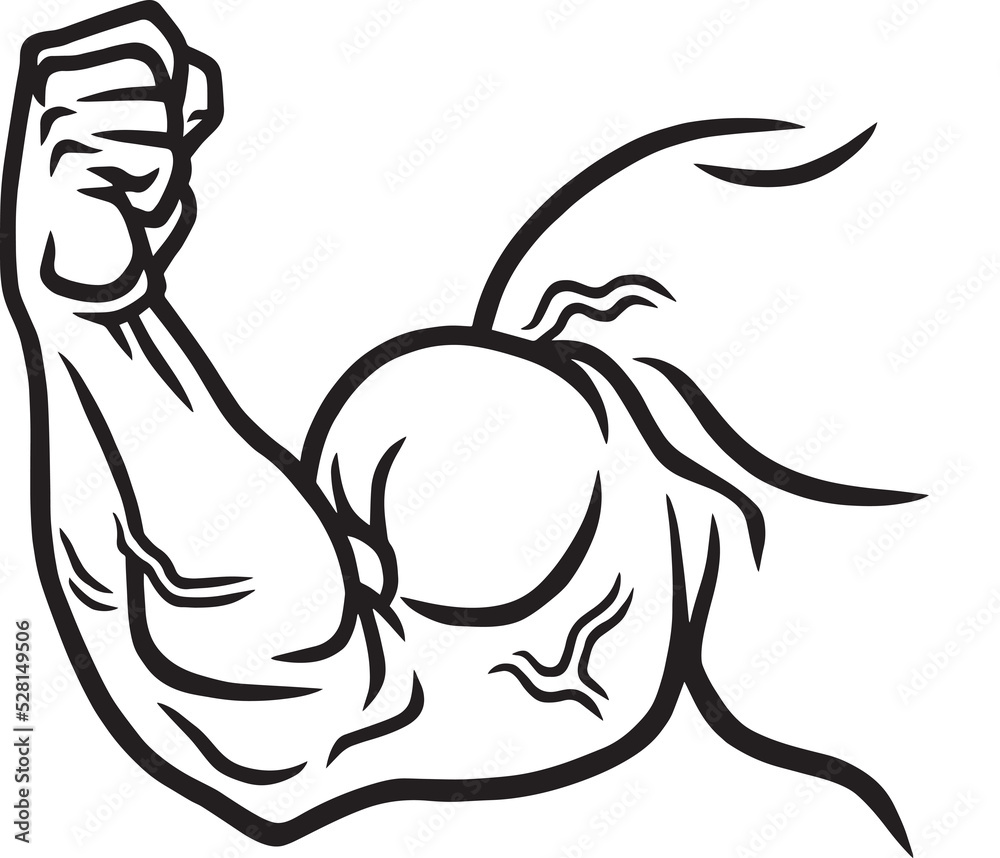 Muscular Strong Arm, Powerful Hand, Bicep. Gym, Bodybuilding, Sport ...