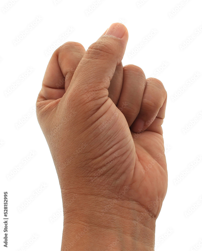 hand with the fist making the communism symbol on transparent ...