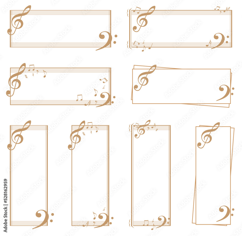 Music-themed decorative frame.a horizontally elongated banner.a ...