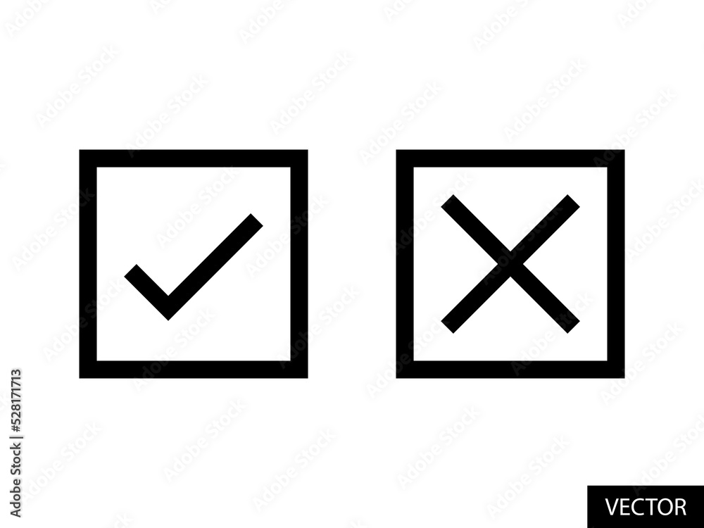 Square tick and cross check marks, Checkmark, Checkbox, Tick and Cross ... Square tick and cross check marks, Checkmark, Checkbox, Tick and Cross ...