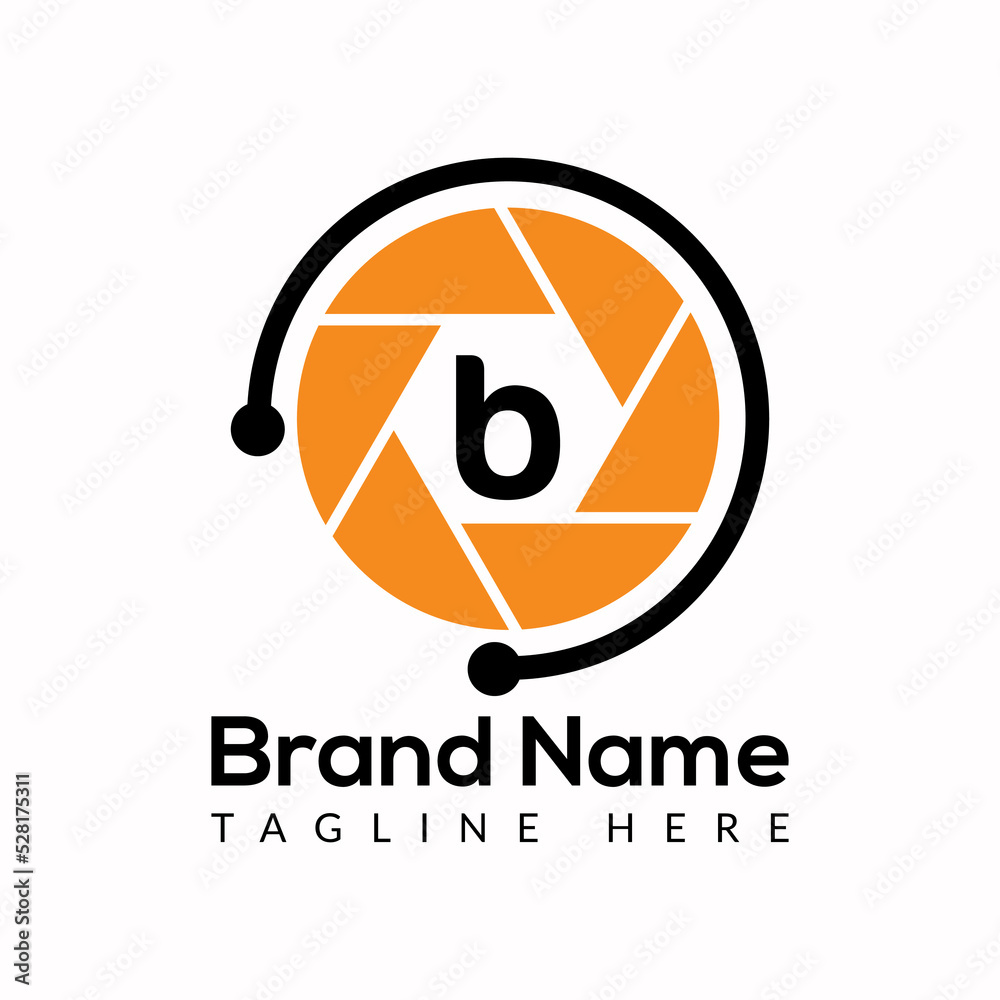 Vetor de Initial Letter B Photography Logo Camera lens Concept ...