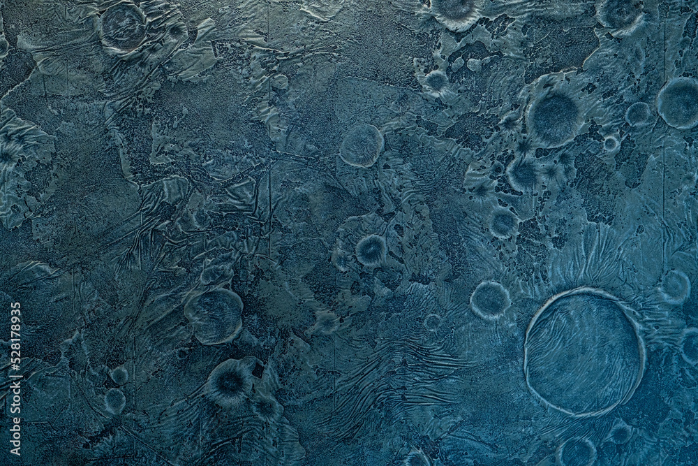 Blue background of the lunar surface. Imitation of lunar craters ...