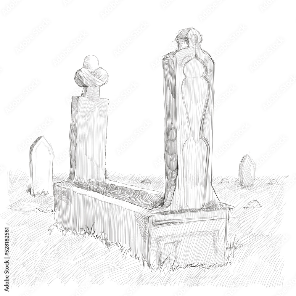 Graveyard Pencil Drawings