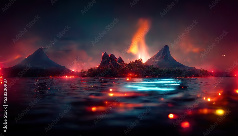 Volcano Fire Water Type