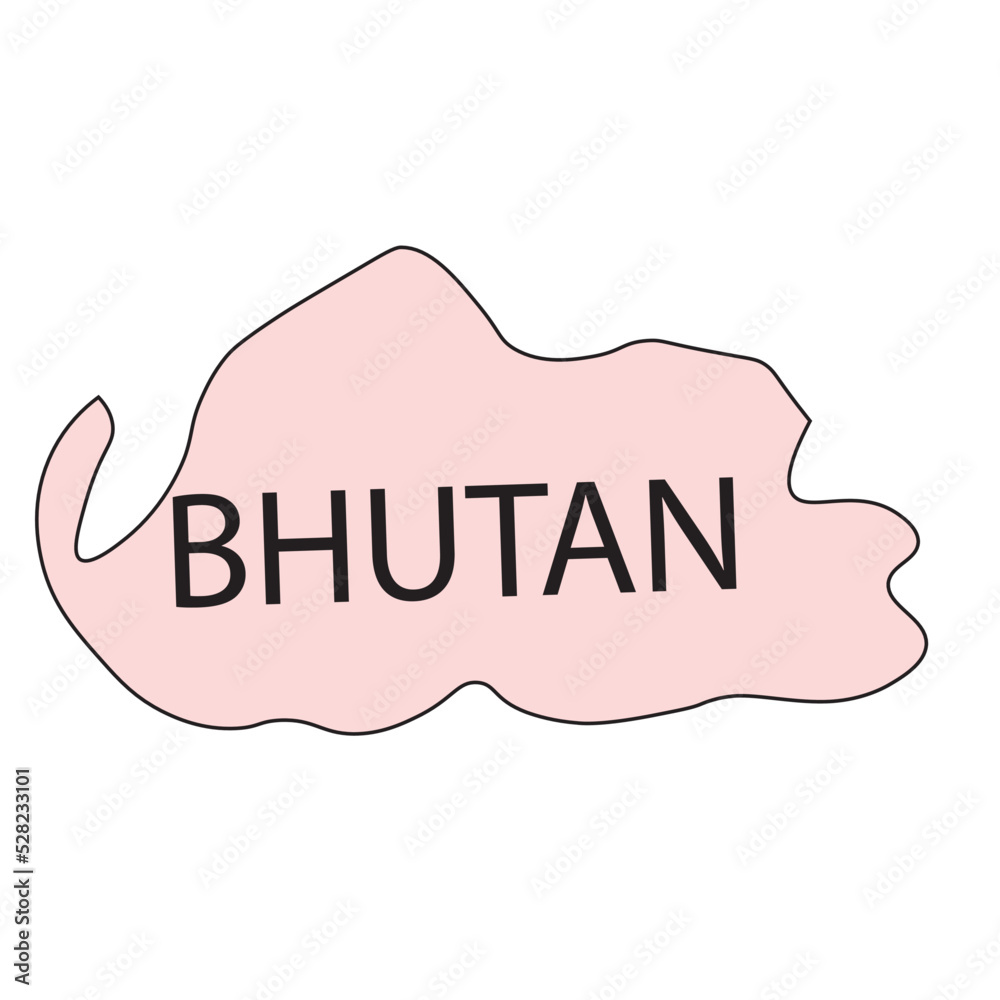 BORDER MAP OF BHUTAN A COUNTRY IN ASIA, MAP OF BHUTAN, POLITICAL MAP OF ...