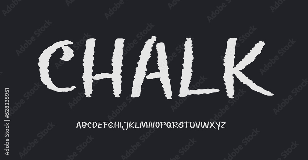 Chalk alphabet. Handwritten sketchy font. School doodle style type for ...