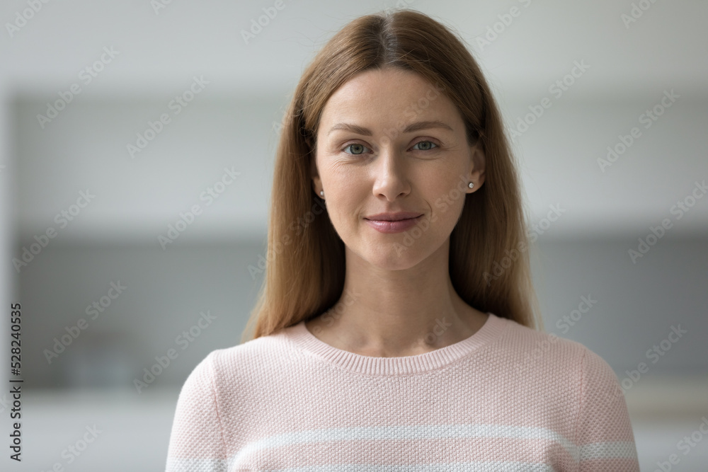 Positive pretty adult female model head shot portrait. Beautiful ... Positive pretty adult female model head shot portrait. Beautiful ...