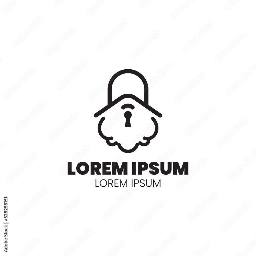 Beard Lock Logo. This logo can be used for cyber security application ...