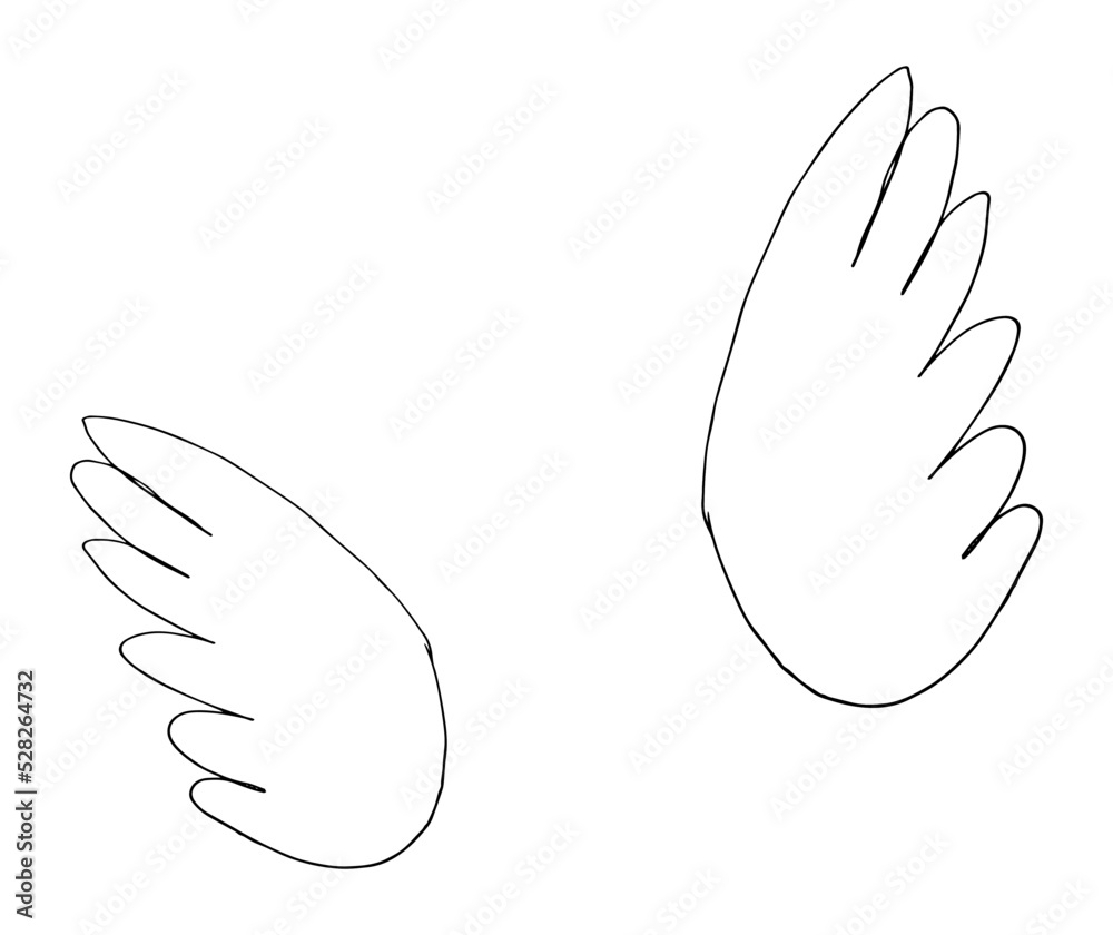 simple drawing of angel wings in vector Stock Vector | Adobe Stock