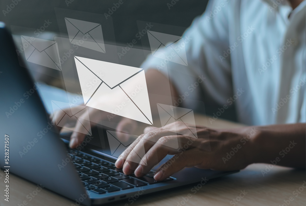 concept of technology the modern Internet responds to messages to ...