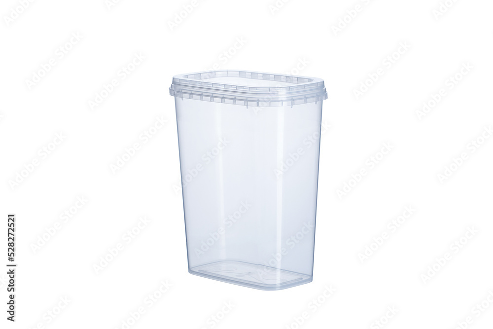 Transparent oval container with transparent lid - 1360 ml, plastic ...