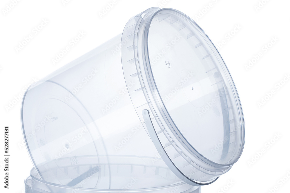 Transparent plastic bucket with transparent lid - 2200 ml, plastic ...