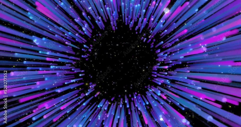 Stars tunnel in fast speed background. Hyper galaxy backdrop with warp ...