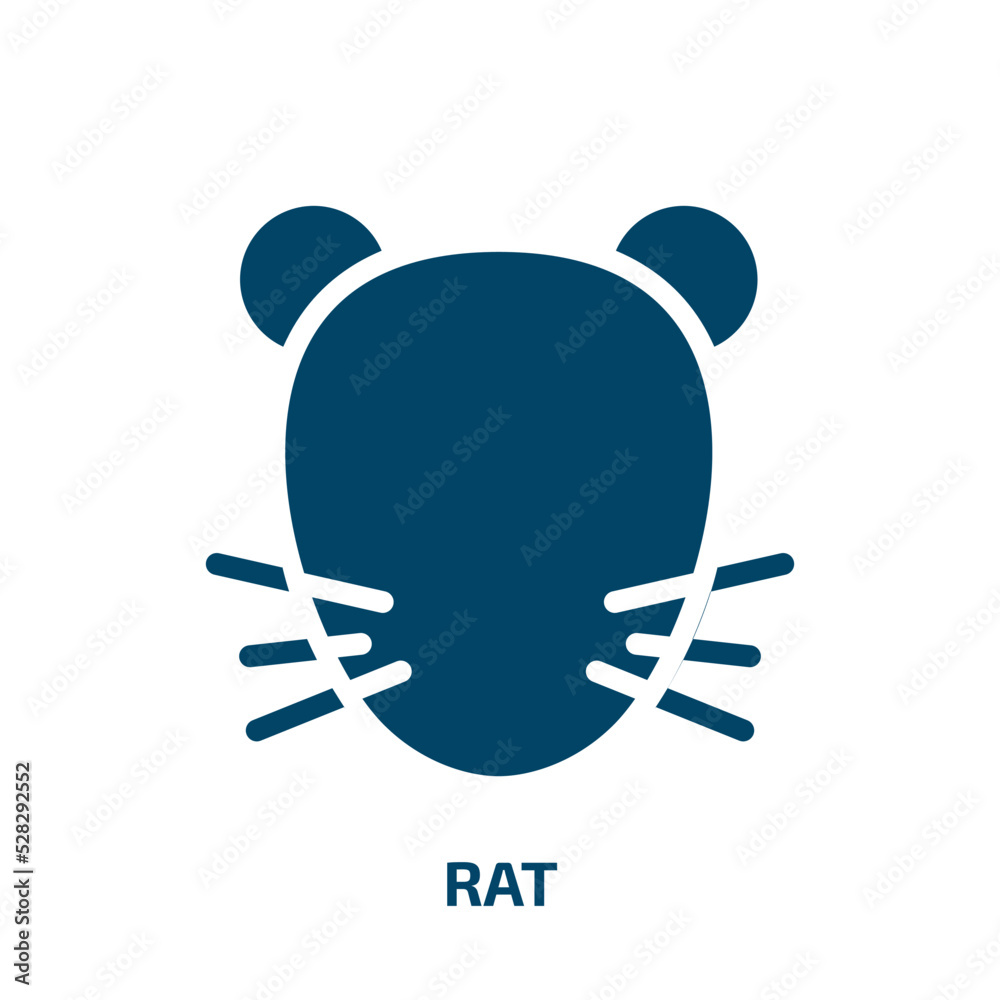 rat vector icon. rat, pet, animal filled icons from flat animal head ...
