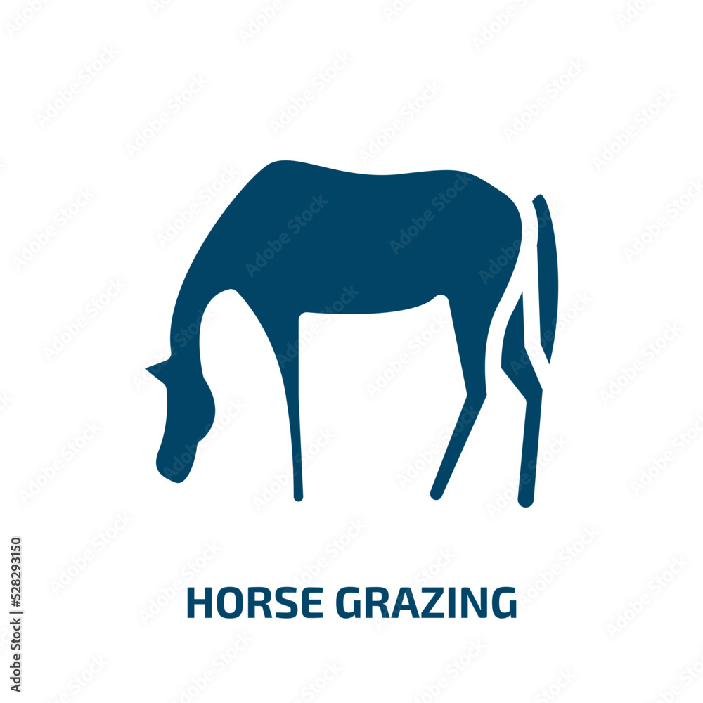 horse grazing vector icon. horse grazing, animal, horse filled icons ...
