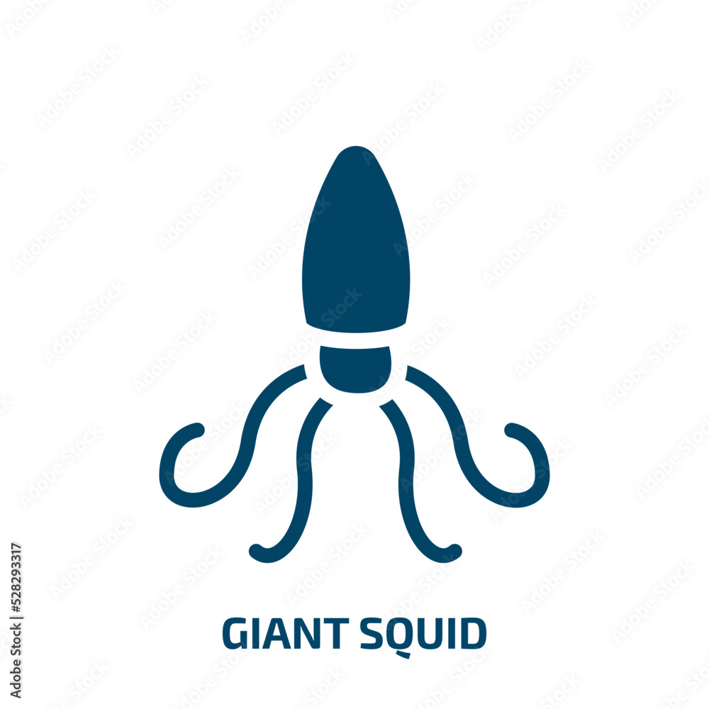 giant squid vector icon. giant squid, deep, octopus filled icons from ...