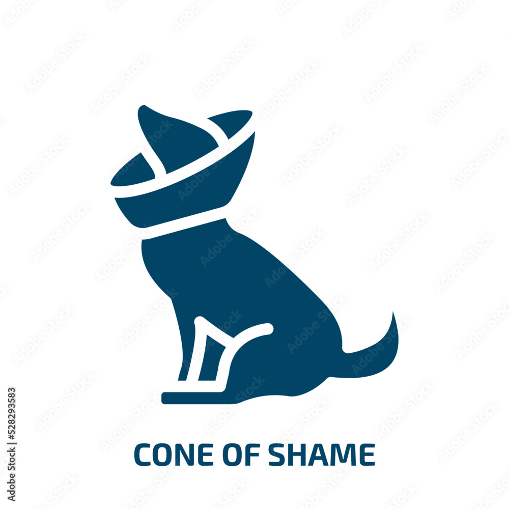 Vetor do Stock: cone of shame vector icon. cone of shame, shame ...