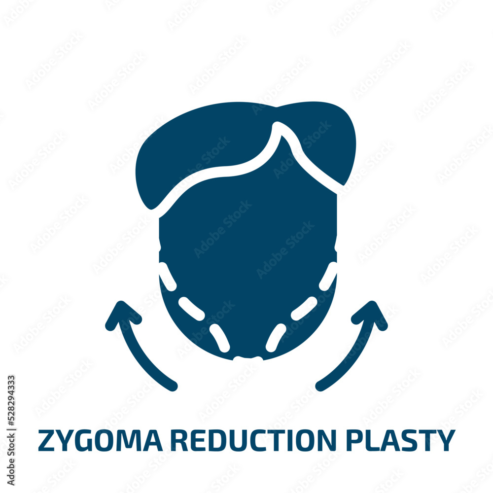 zygoma reduction plasty vector icon. zygoma reduction plasty, vector ...