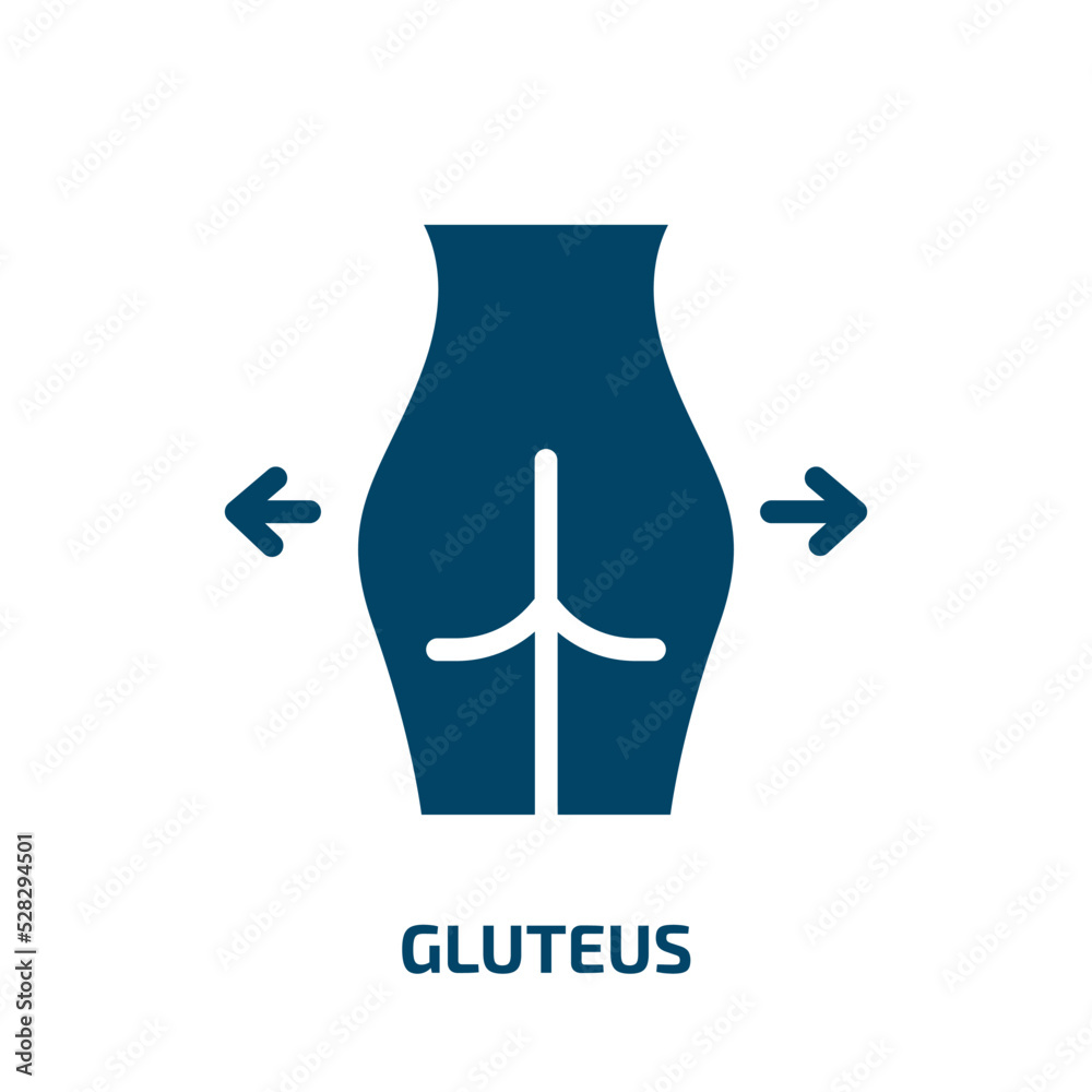 gluteus vector icon. gluteus, body, fitness filled icons from flat plastic surgery concept ...