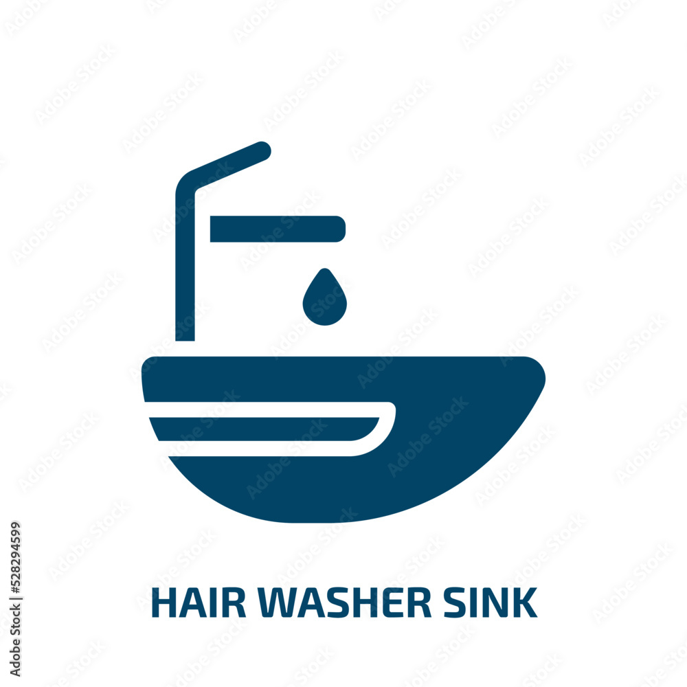hair washer sink vector icon. hair washer sink, beauty, washer filled ...