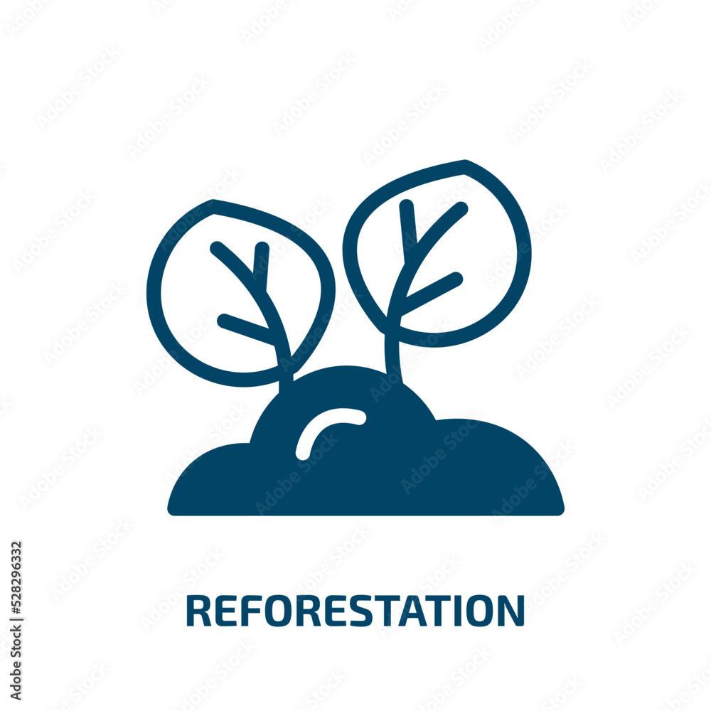 reforestation vector icon. reforestation, agriculture, nature filled ...