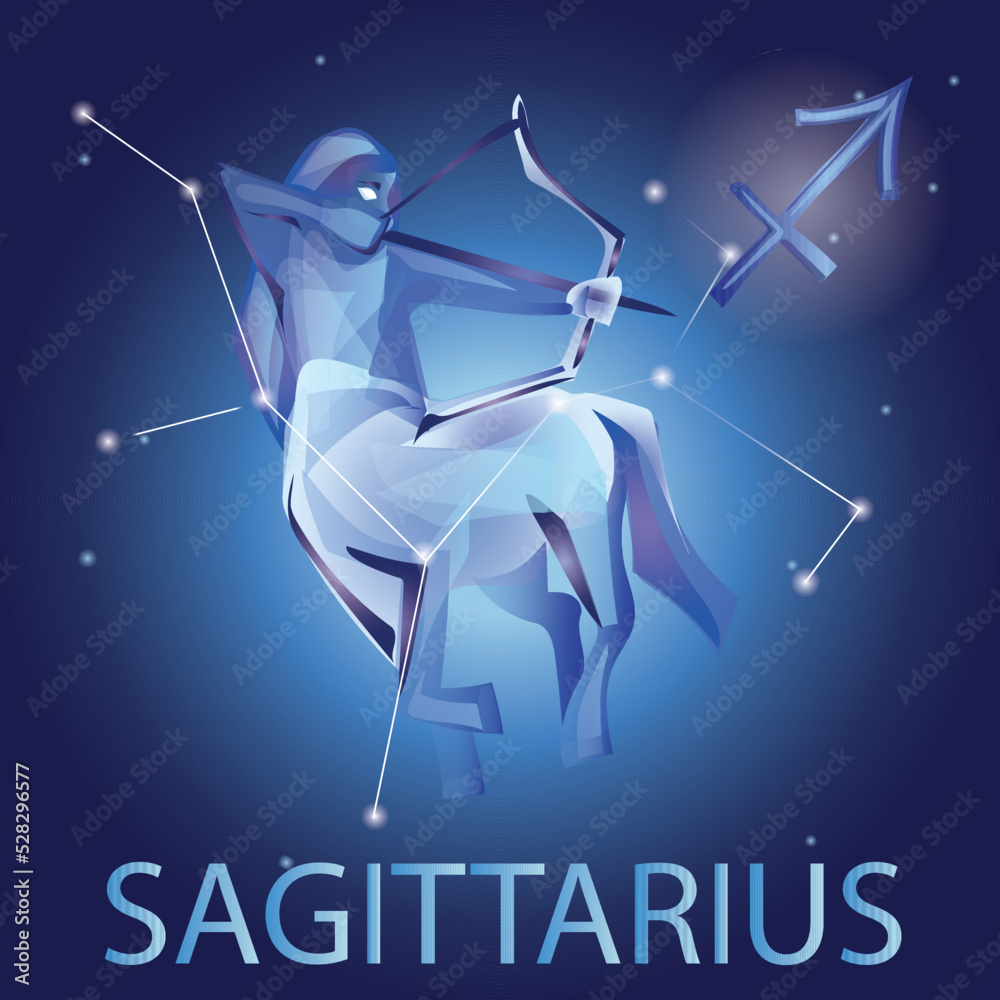 Sagittarius zodiac sign. Horoscope, astrology, prediction. Stock Vector ...
