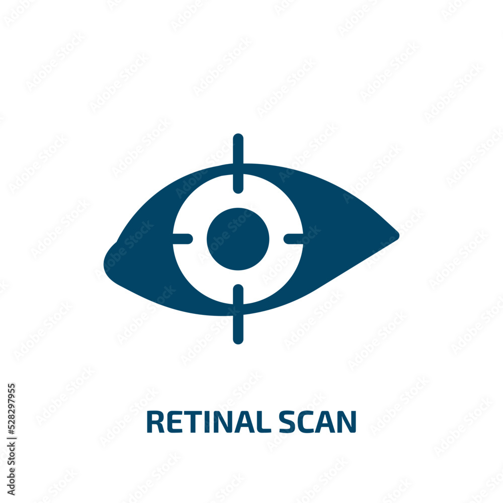 retinal scan vector icon. retinal scan, retinal, scan filled icons from ...