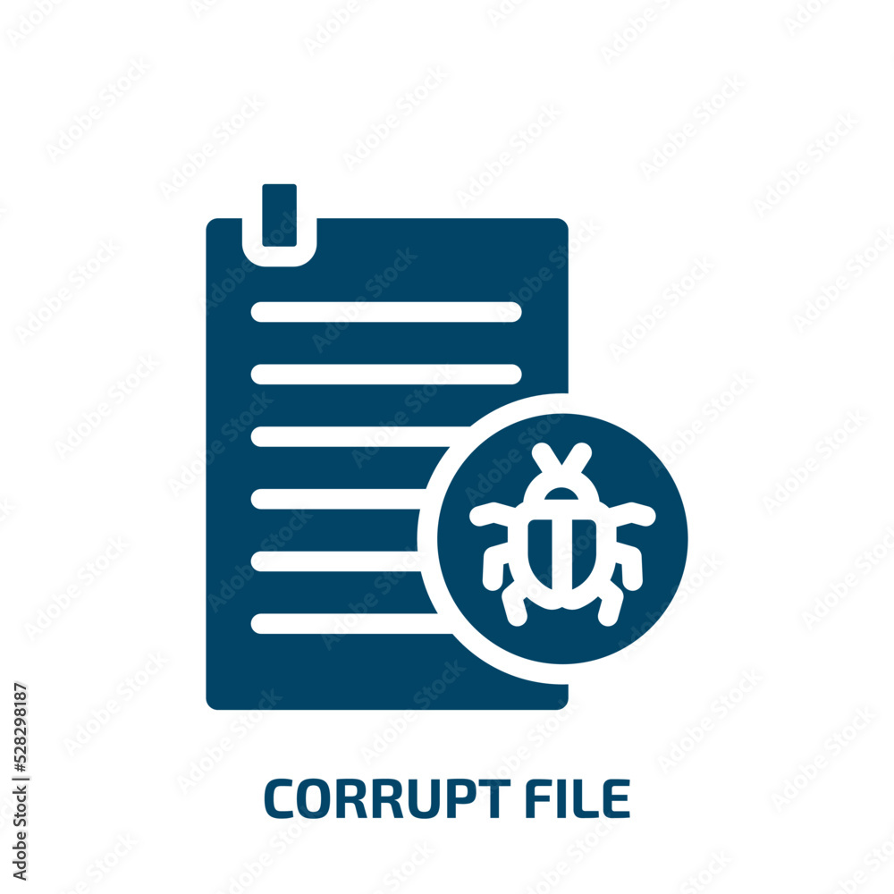 Corrupt File Vector Icon Corrupt File File Error Filled Icons From Flat Computer Bugs Concept