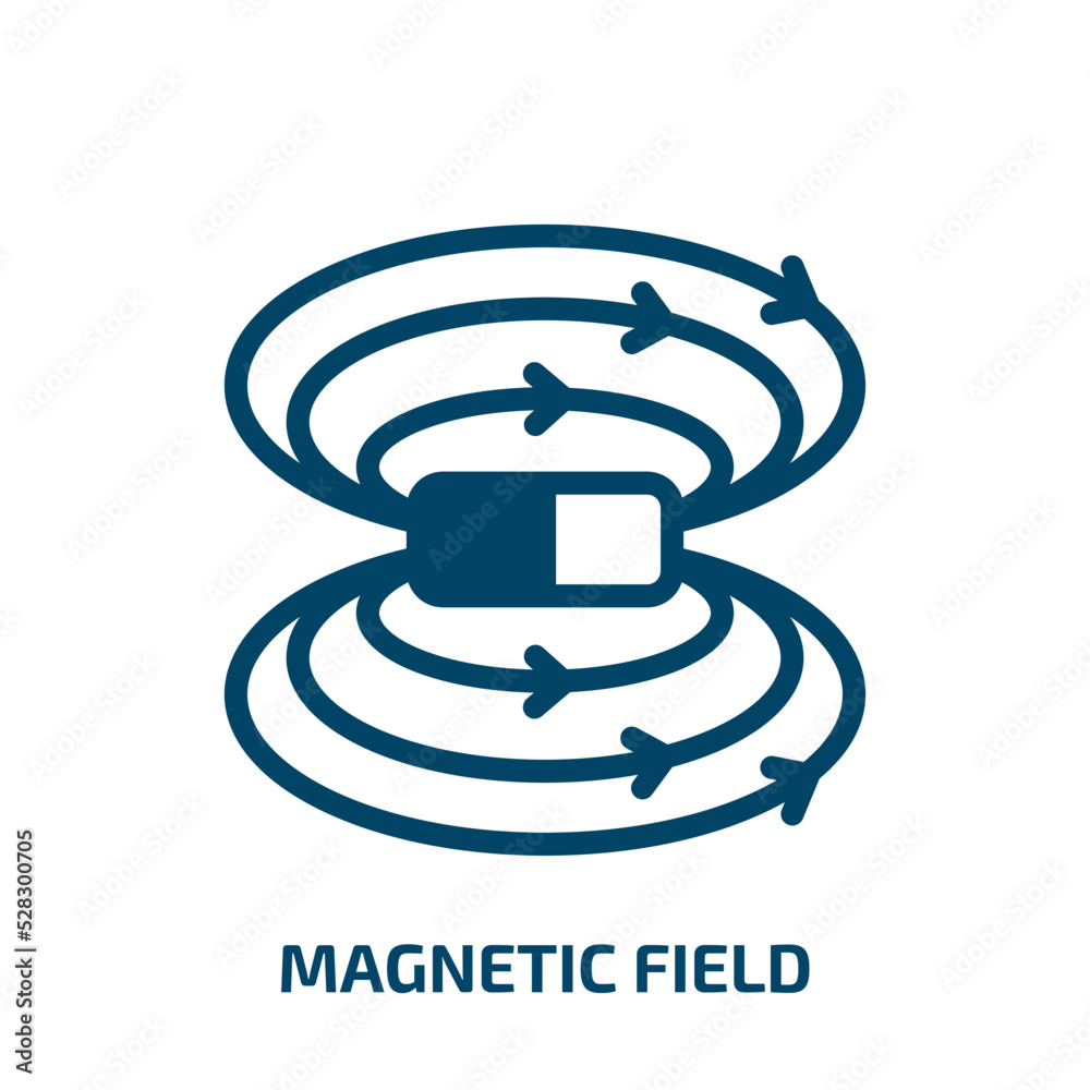 magnetic field vector icon. magnetic field, education, energy filled ...
