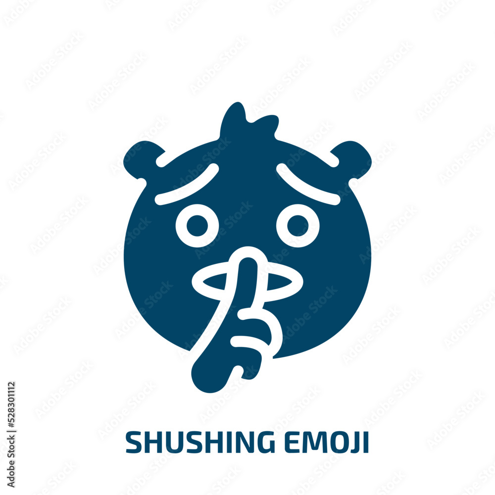 shushing emoji vector icon. shushing emoji, silence, shh filled icons ...