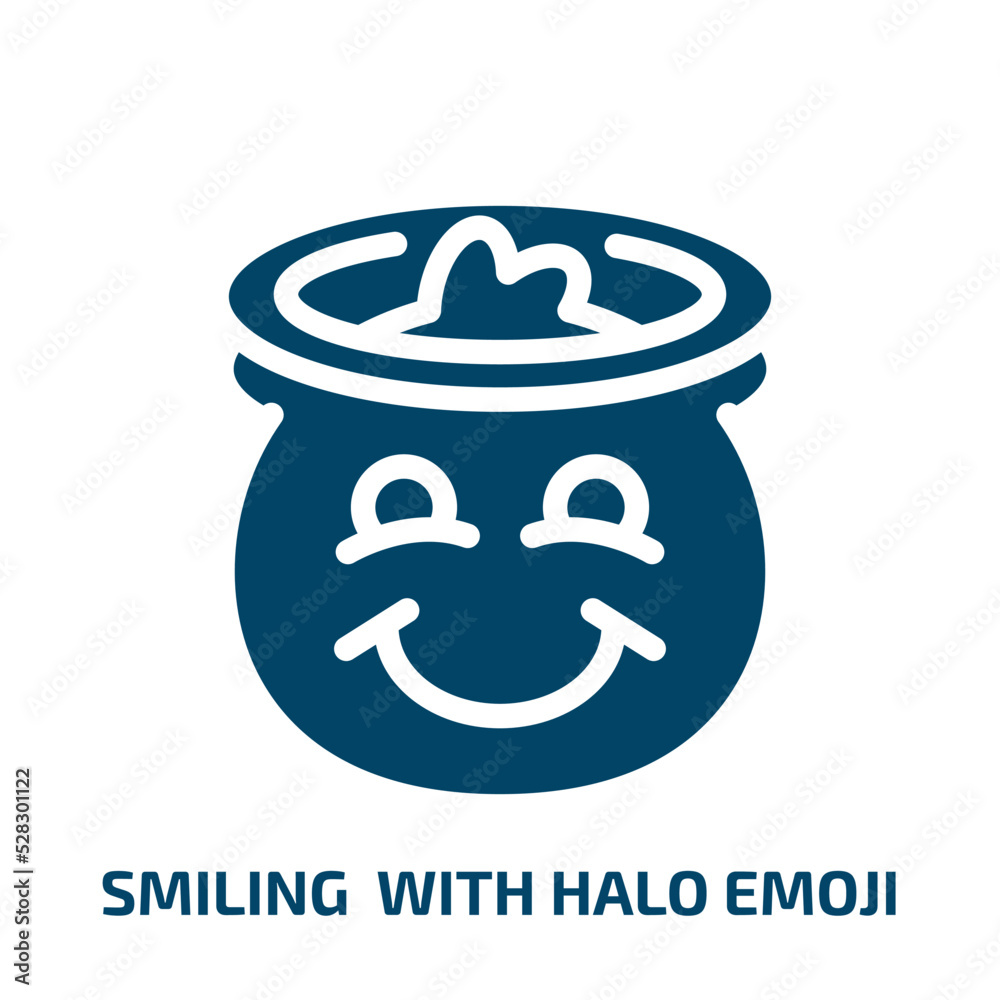 smiling with halo emoji vector icon. smiling with halo emoji, smile ...