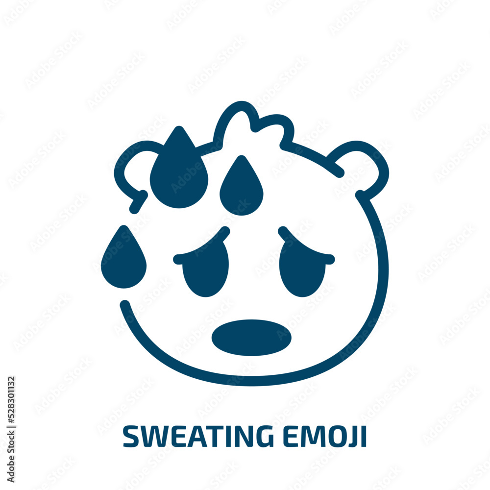 sweating emoji vector icon. sweating emoji, character, emoticon filled ...