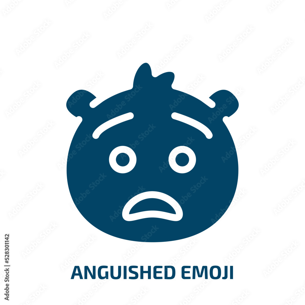 anguished emoji vector icon. anguished emoji, anguished, emoticon ...