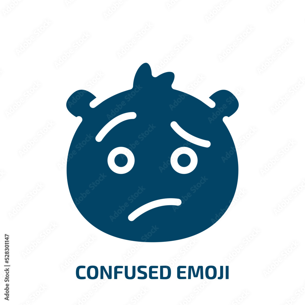 confused emoji vector icon. confused emoji, cute, confused filled icons ...
