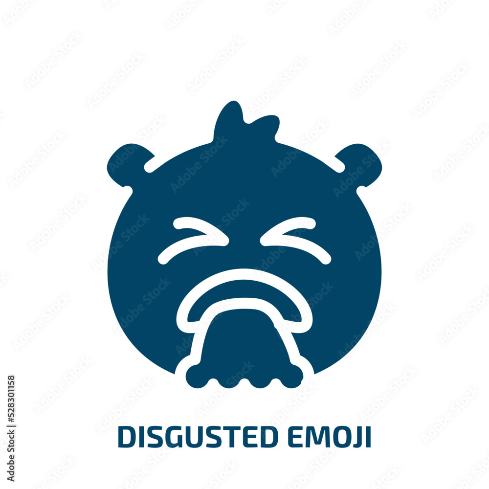 disgusted emoji vector icon. disgusted emoji, cute, face filled icons ...