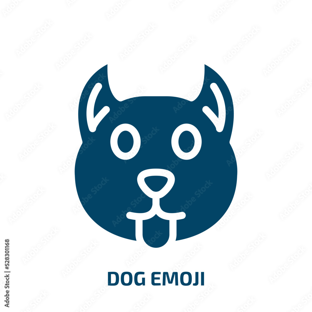 dog emoji vector icon. dog emoji, emoticon, cartoon filled icons from ...